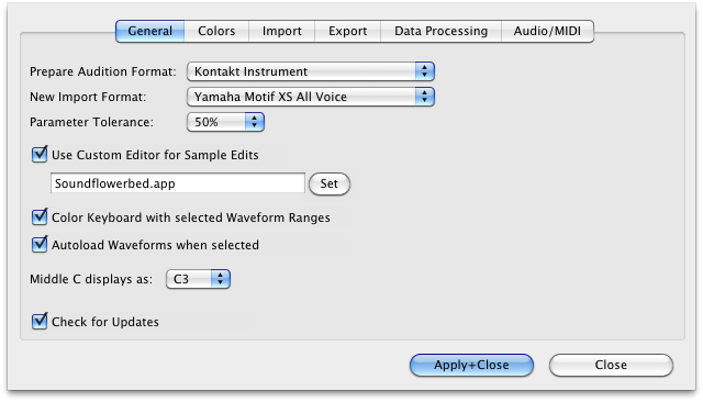 Motif Creator - Preferences